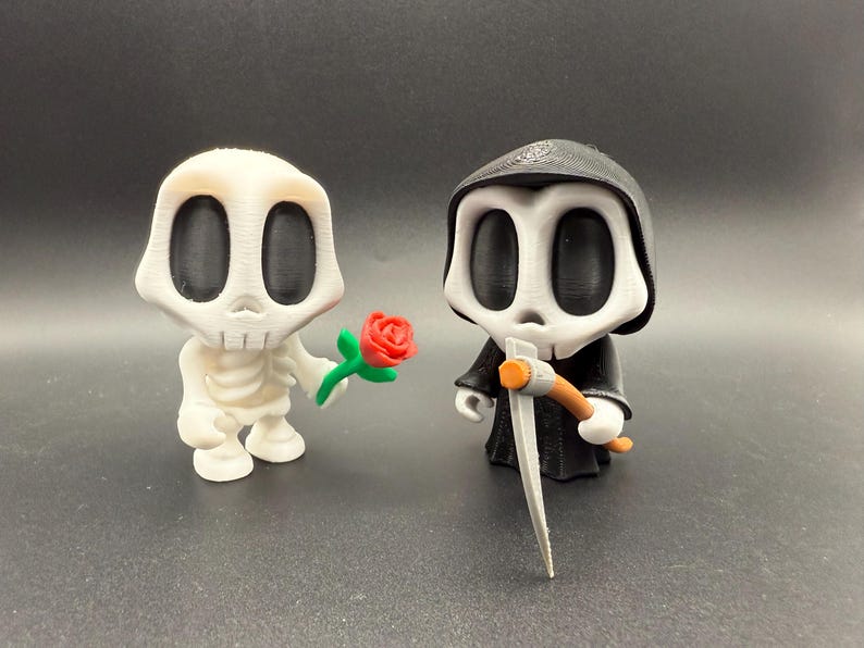 3D Printed Blob Lab Flexi Articulated Skeleton, Grim Reaper and ...