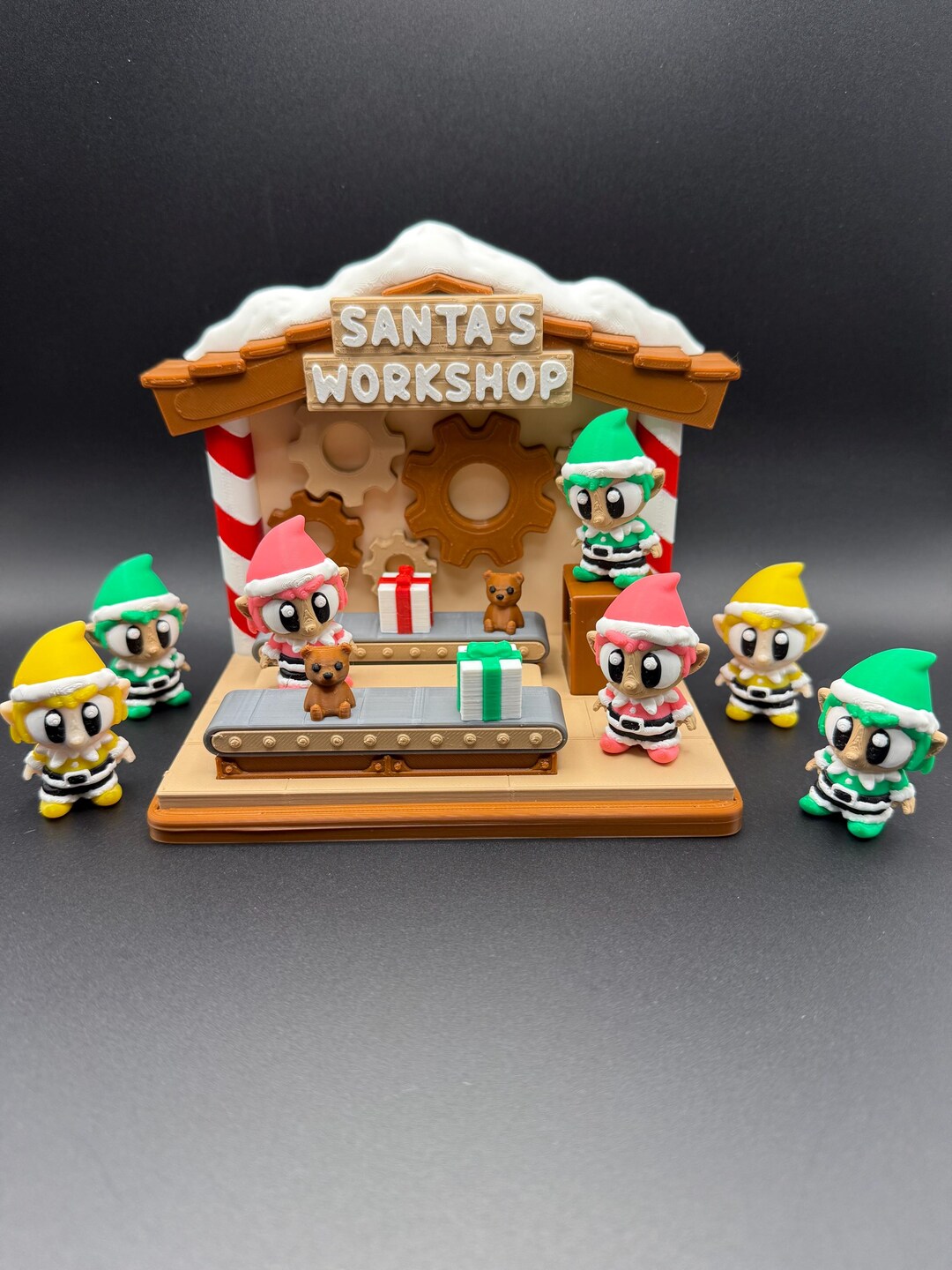 3D Printed Santas Workshop With Elves and Gifts - Etsy