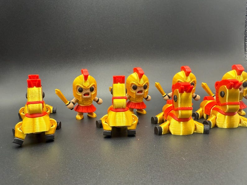 3D Printed Mini Gladiator & Trojan Horse Set | Flexi Factory Toy - Etsy