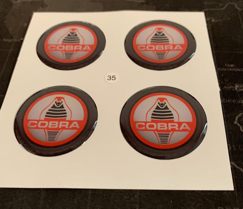 Set of 4 Epoxy Resin Stickers for Center Caps on Cobra Car Rims || All ...