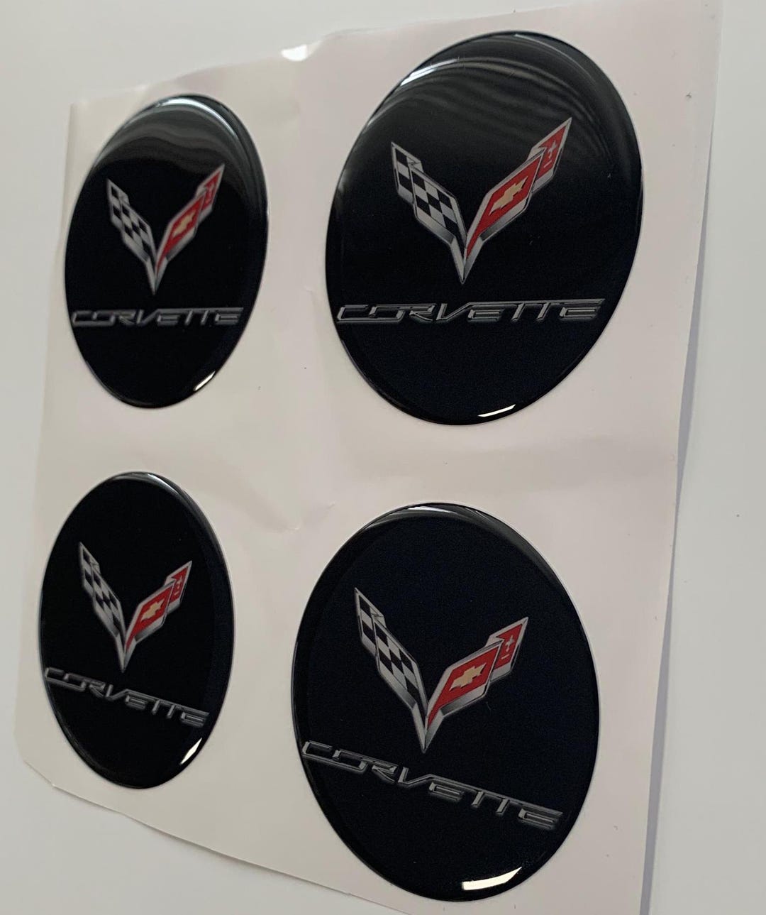 Set of 4 Epoxy Resin Stickers for Center Caps on Corvette Car Rims ...