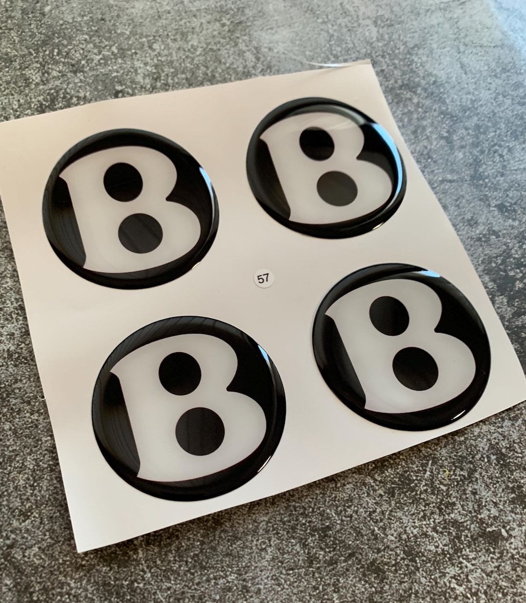 Set of 4 Epoxy Resin Stickers for Center Caps on Bentley Car Rims ...