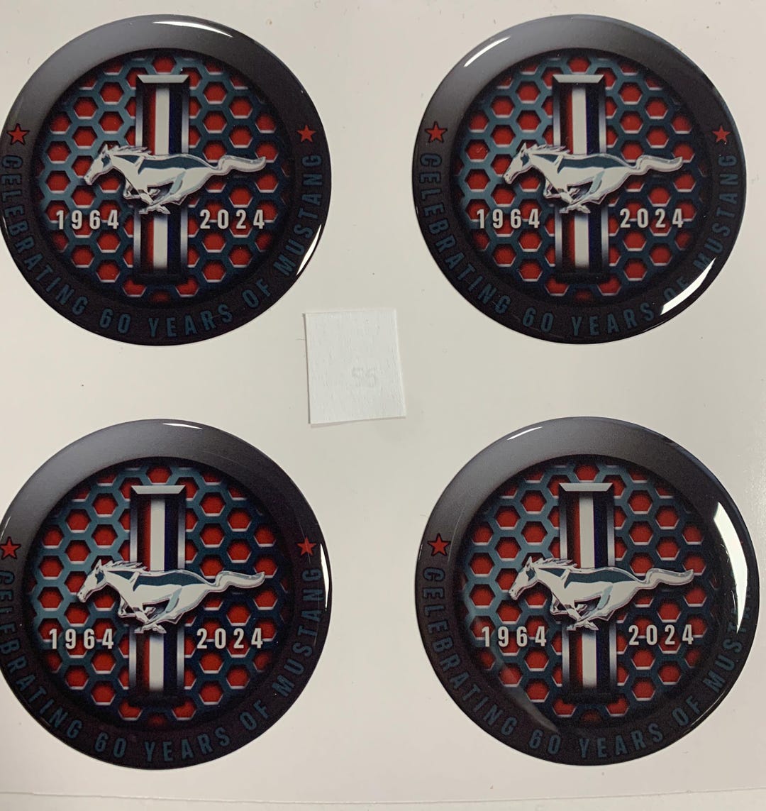 Set of 4 Epoxy Resin Stickers for Center Caps on MUSTANG Car Rims ...
