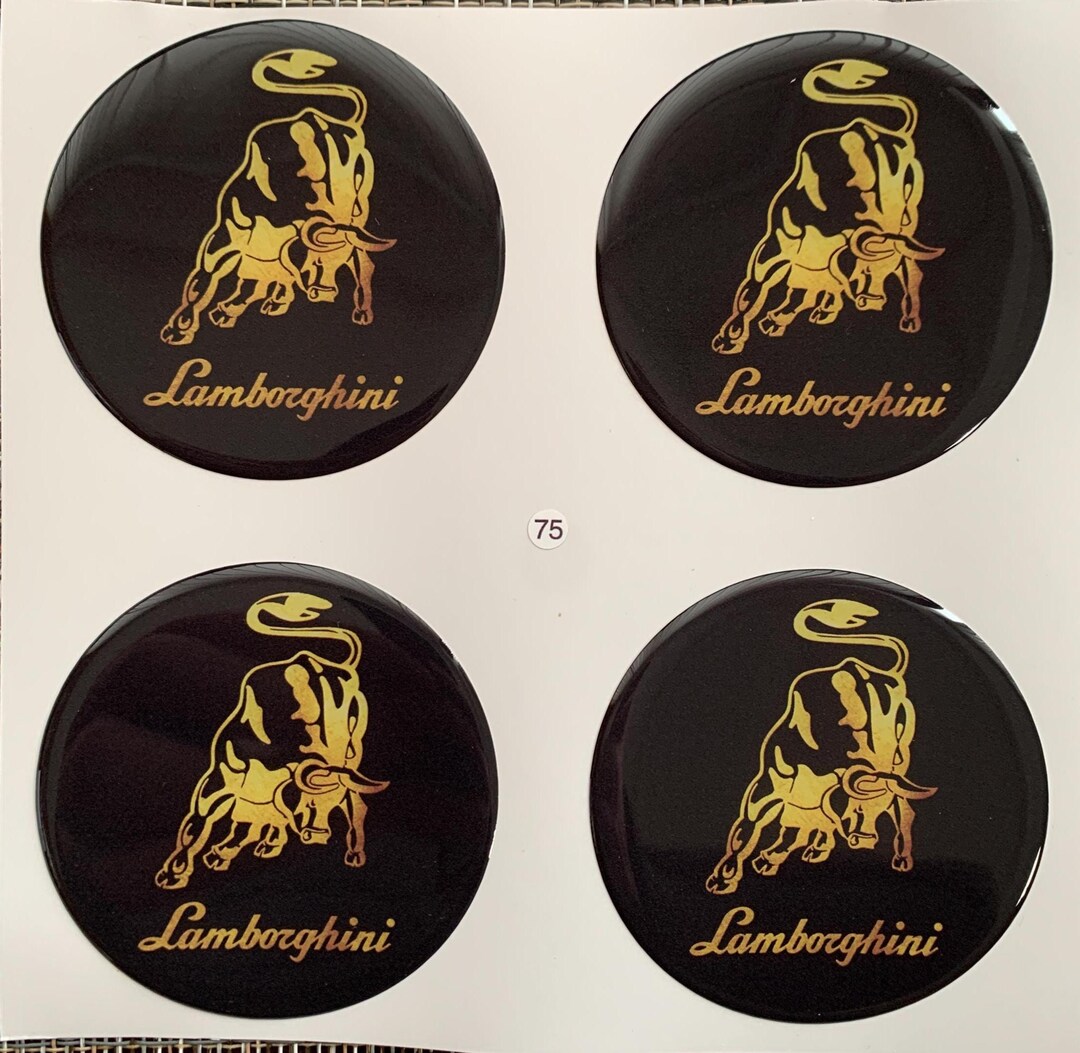 Set of 4 Epoxy Resin Stickers for Center Caps on Lamborghini Car Rims ...