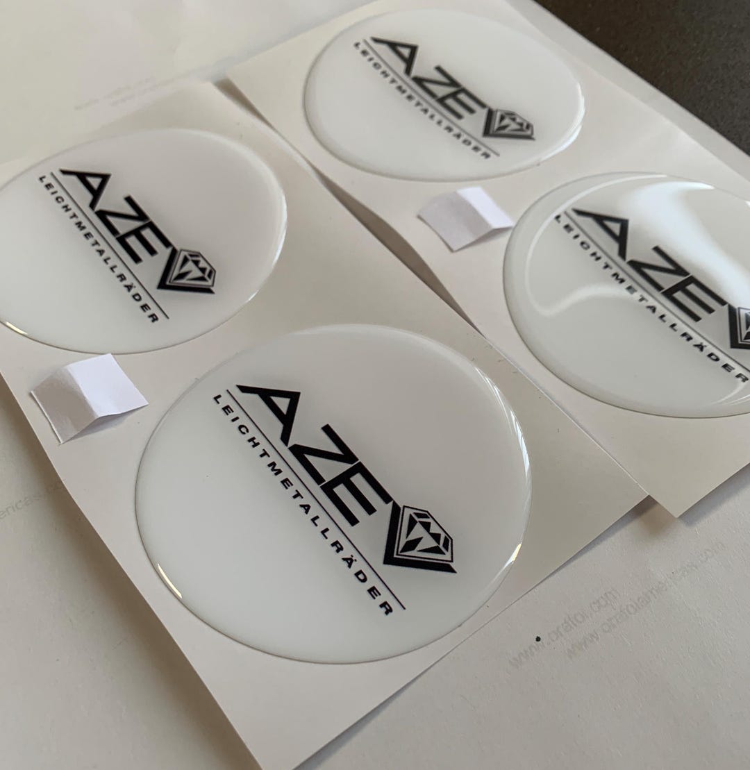 Set of 4 Epoxy Resin Stickers for Center Caps on Azev Car Rims || All ...