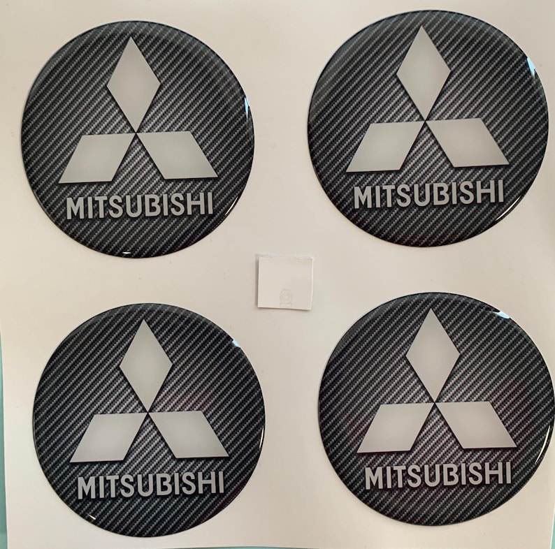 Set of 4 Epoxy Resin Stickers for Center Caps on Mitsubishi Car Rims ...