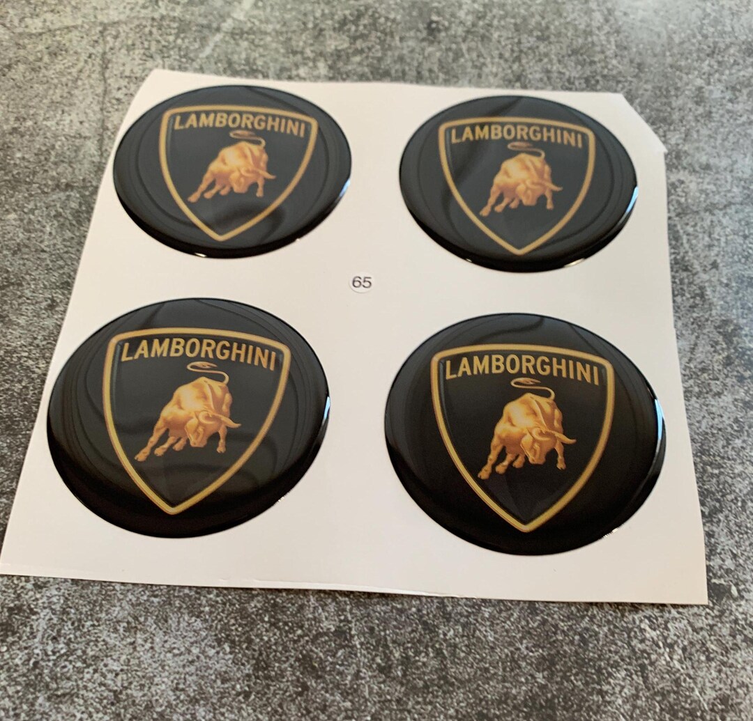 Set of 4 Epoxy Resin Stickers for Center Caps on Lamborghini Car Rims ...