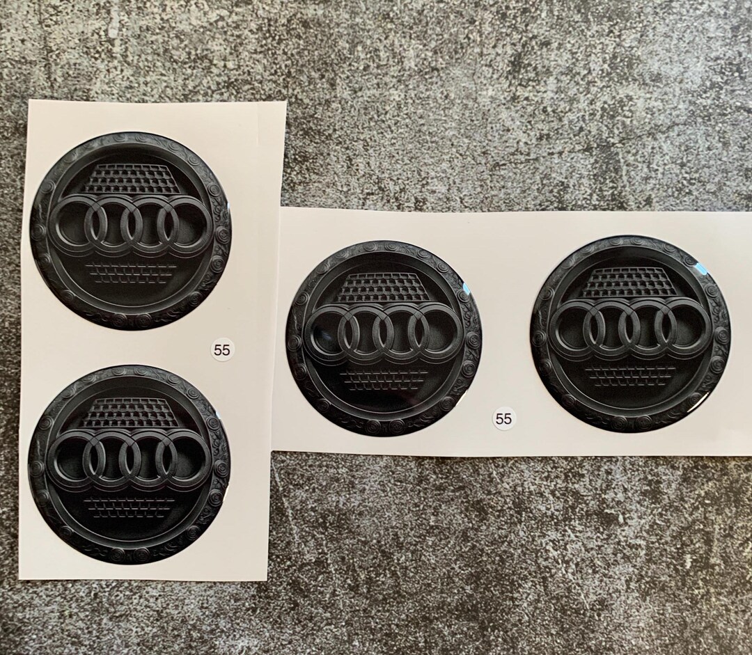 Set of 4 Epoxy Resin Stickers for Center Caps on Audi Car Rims || All ...