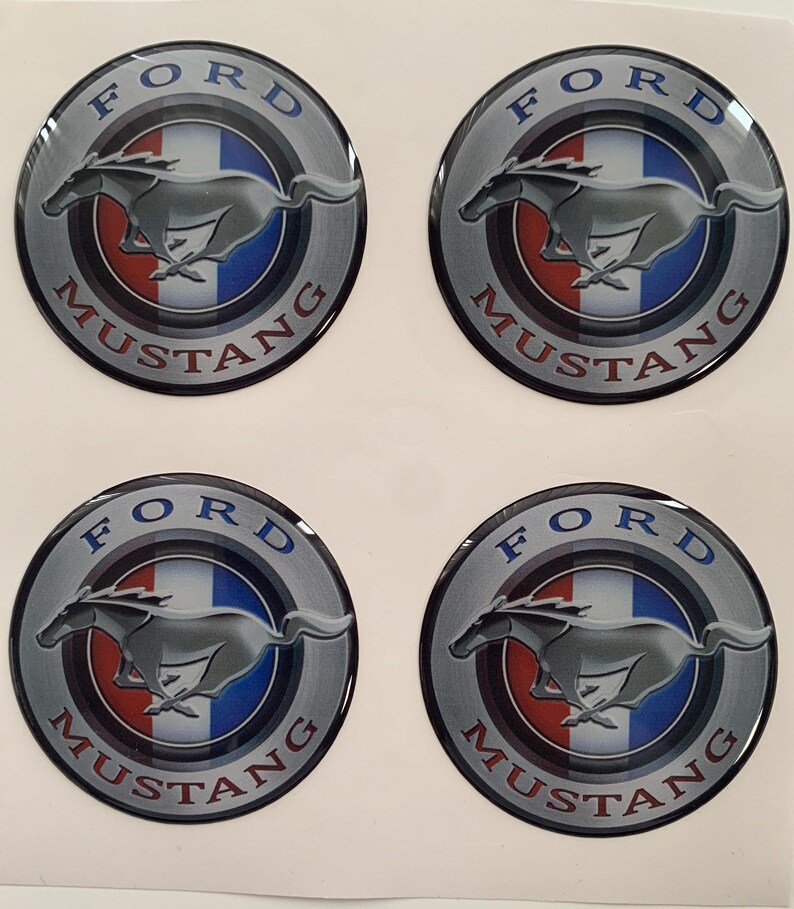 Set of 4 Epoxy Resin Stickers for Center Caps on MUSTANG Car Rims ...