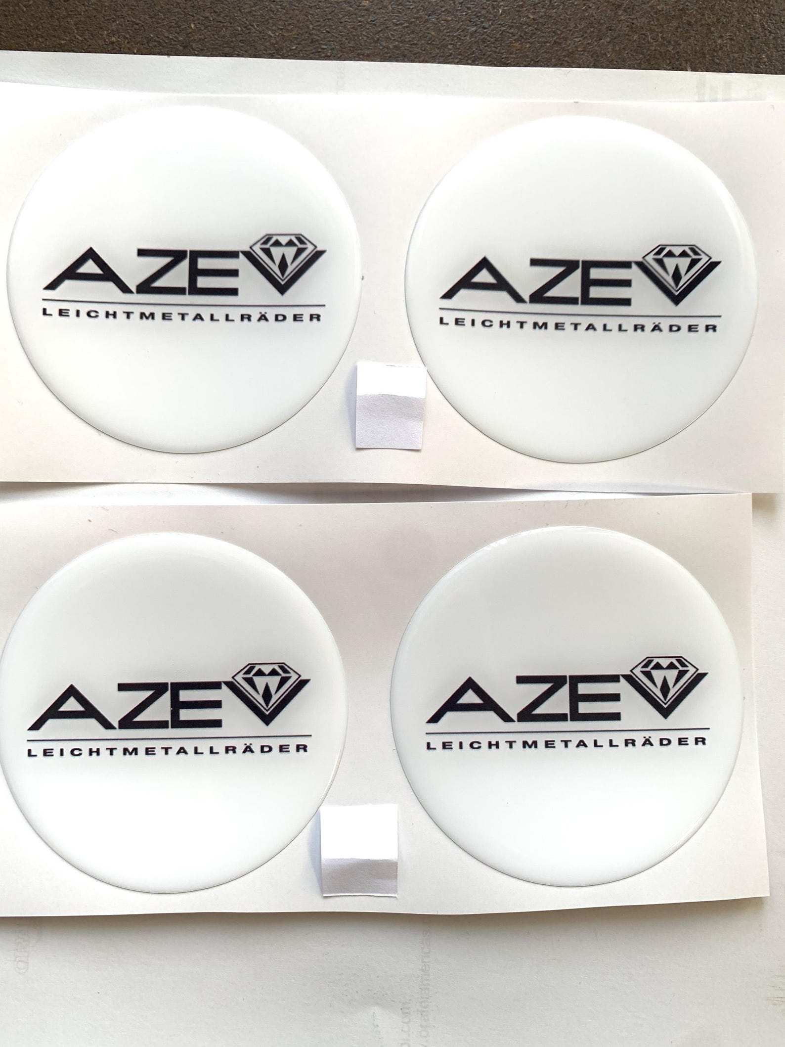 Set of 4 Epoxy Resin Stickers for Center Caps on Azev Car Rims || All ...
