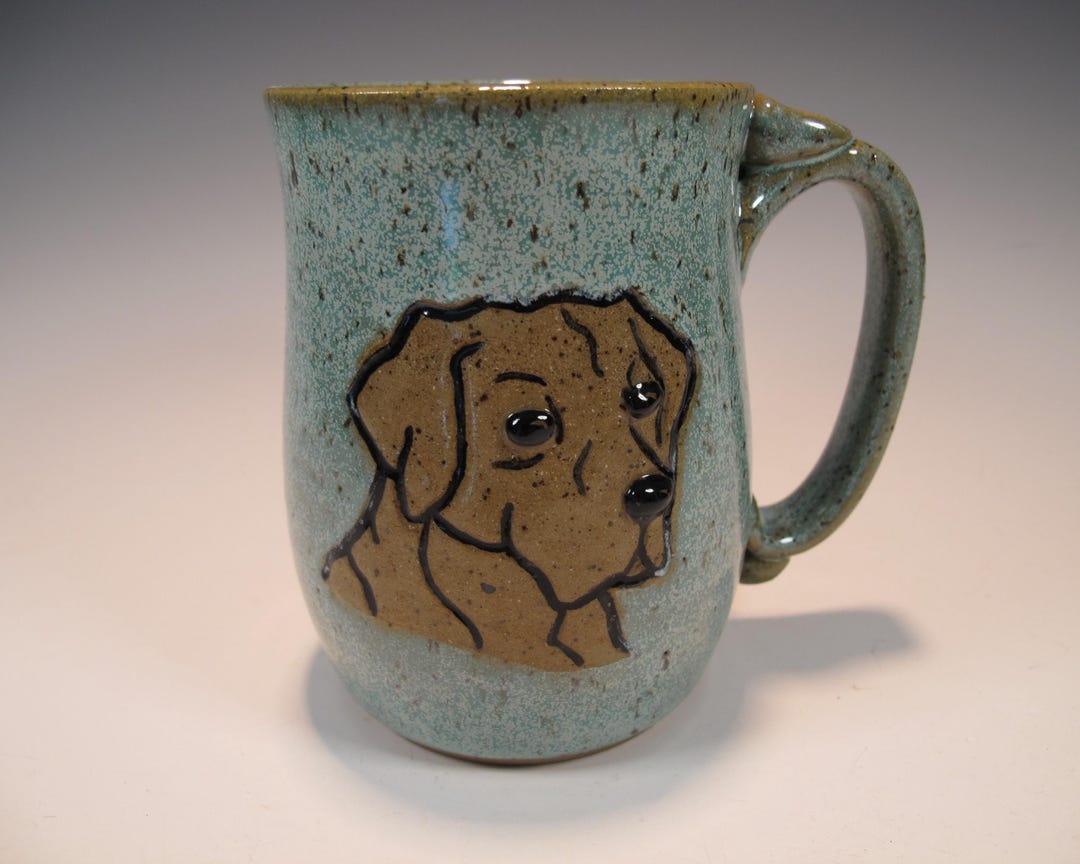 Dog Mug Lab Labrador Golden Retriever Mug Large Pottery Mug Holds 18 ...