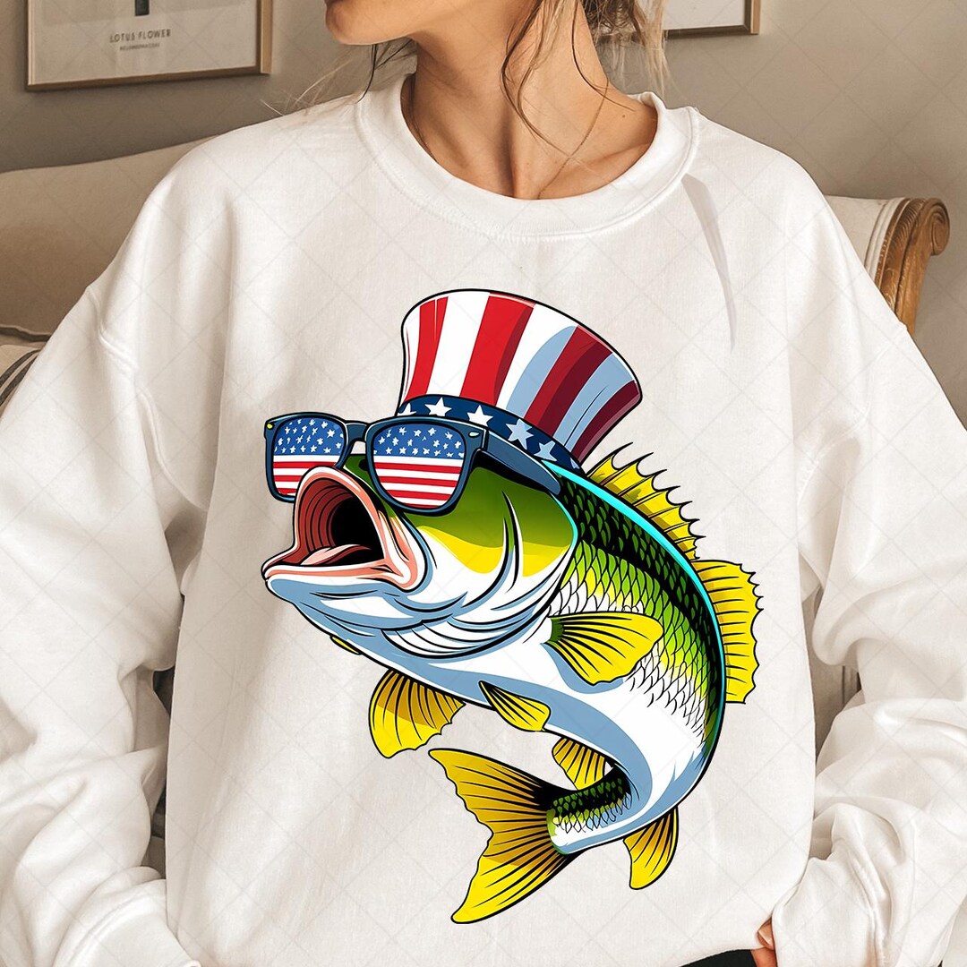 Patriotic Bass Fish PNG, 4th of July America, American Flag Bass ...