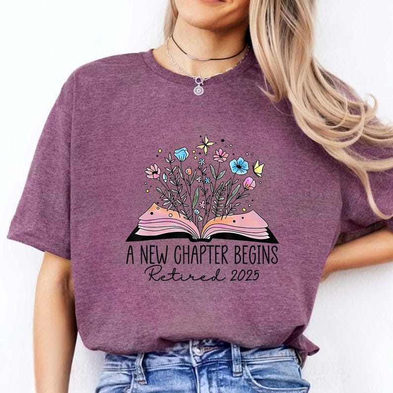 Floral Book A New Chapter Begins Retired Teacher PNG, Retirement ...