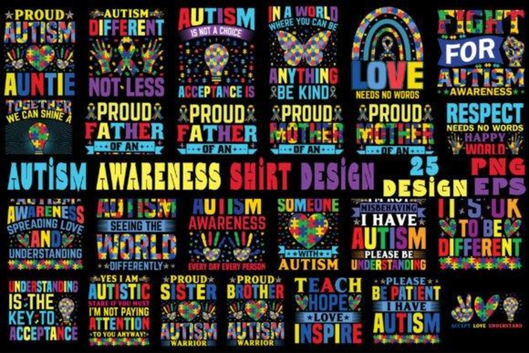 Mega Autism Awareness Png Bundle, Autism Quotes Bundle PNG, Autism PNG ...