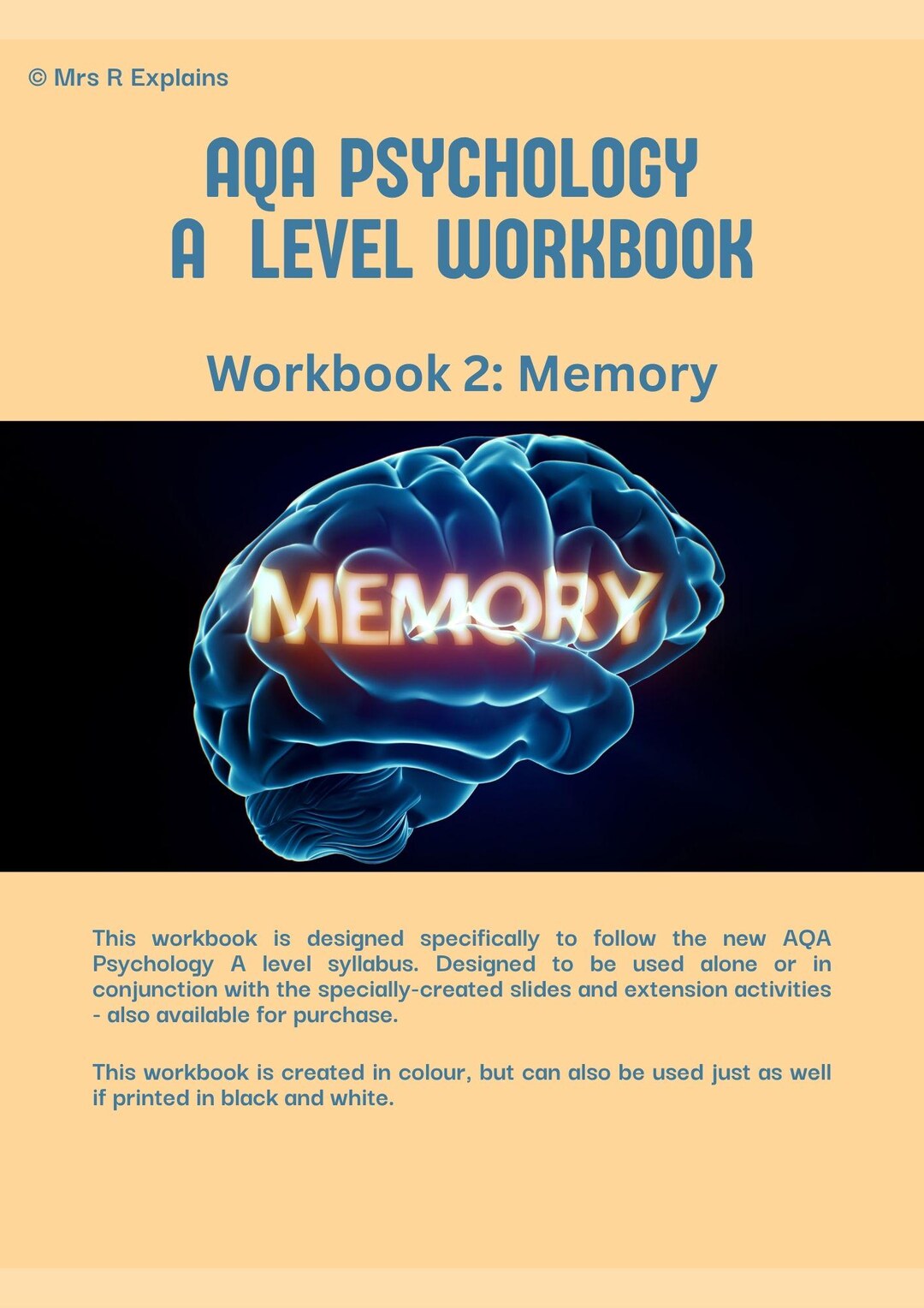 AQA Psychology A Level Memory Booklet - Etsy Canada