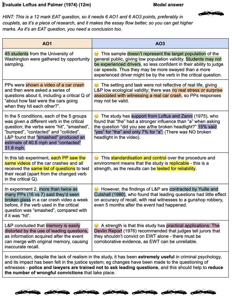 Criminal Psychology Model Answer Pack - Etsy