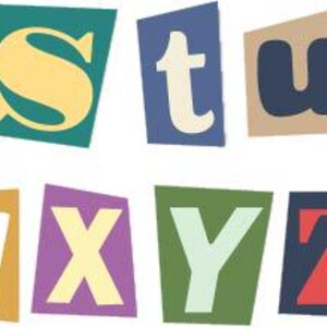 Vintage Magazine Alphabet Clip Art: Vector Font Images (digital ...