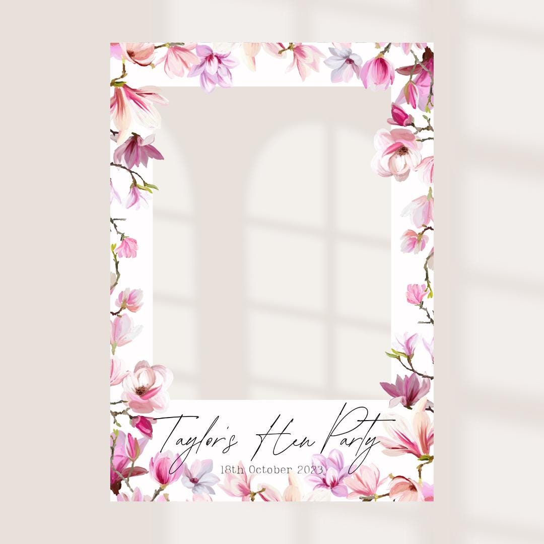 Printed Personalised Hen Party Selfie Frame | Hen Party Selfie Props ...
