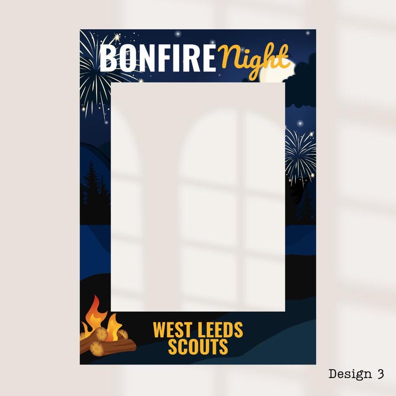 Personalised Bonfire Night Selfie Frame | Fireworks Party Photo Booth ...