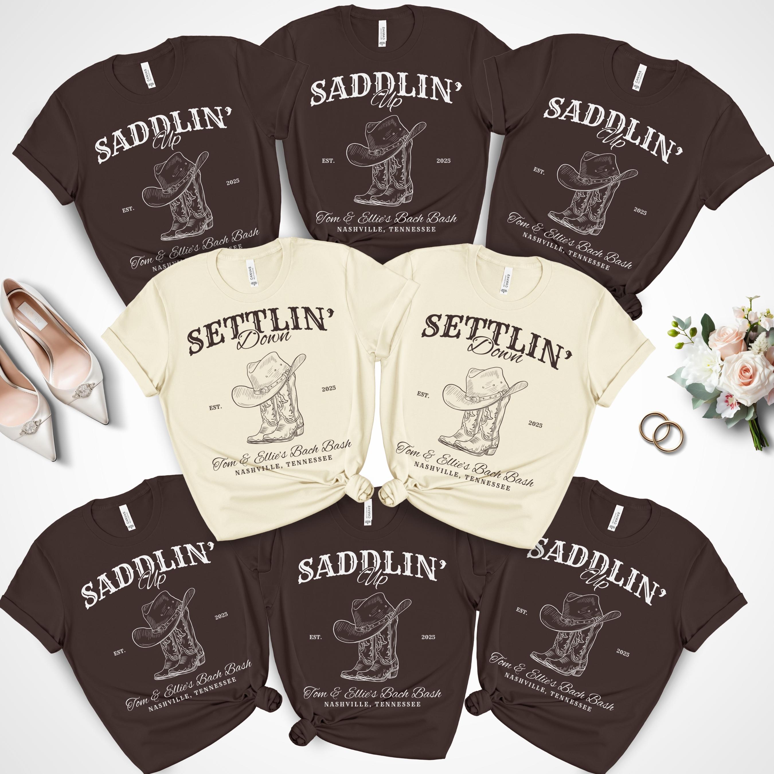 Custom Joint Bachelor and Bachelorette Party Shirt, Western Bach Trip ...