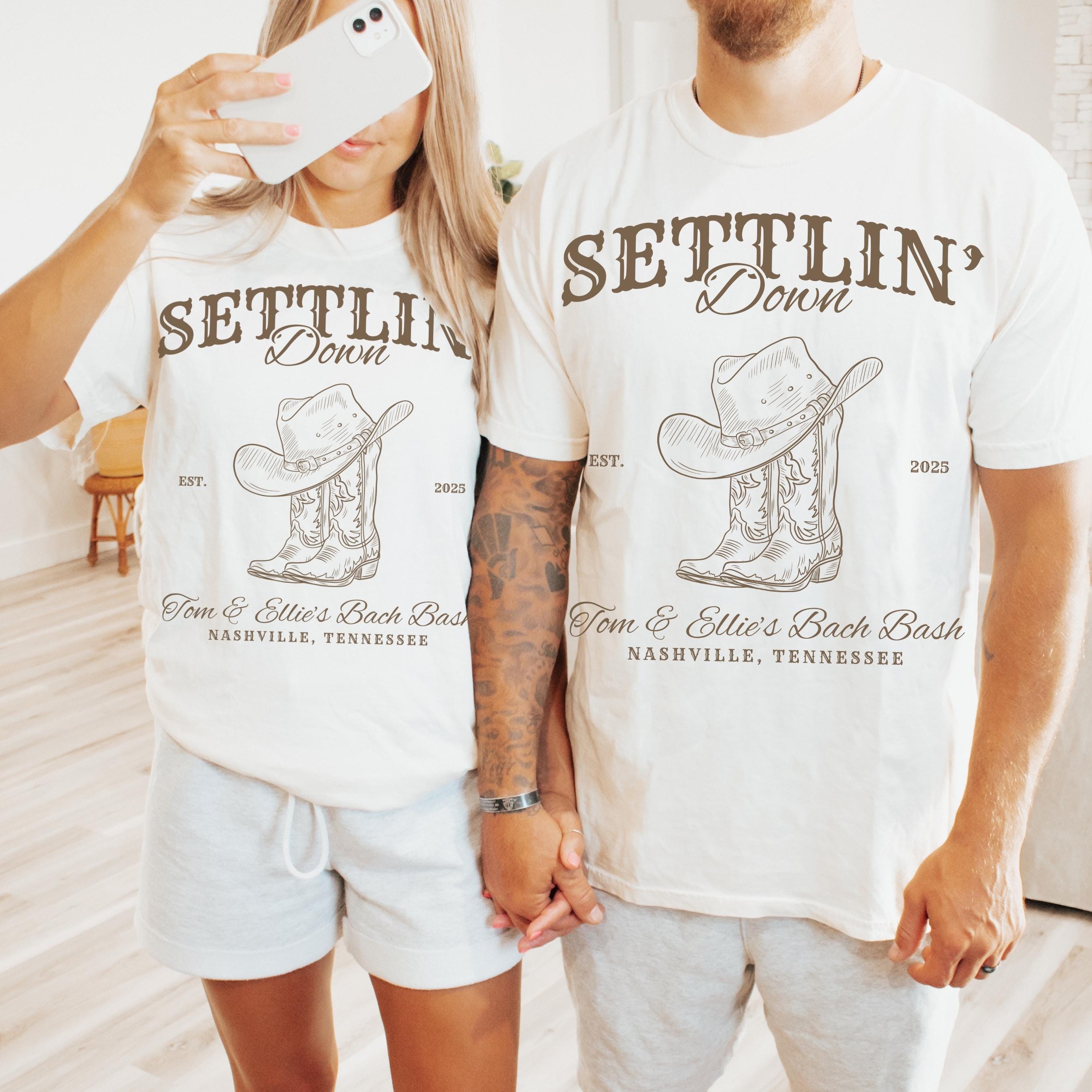 Custom Bachelor and Bachelorette Party Shirt, Western Joint Bach Trip ...