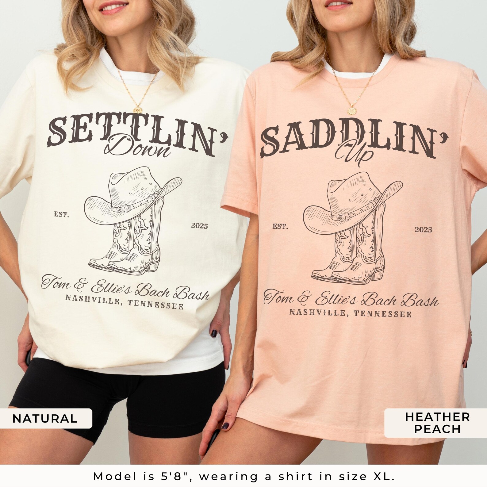 Custom Joint Bachelor and Bachelorette Party Shirt, Western Bach Trip ...
