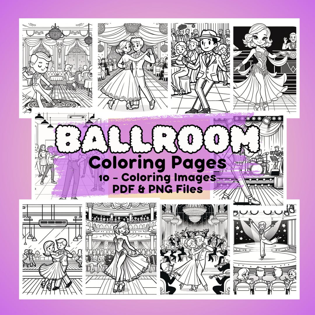 Ballroom Coloring Pages - 10 Printable Dance Coloring Sheets for Kids ...