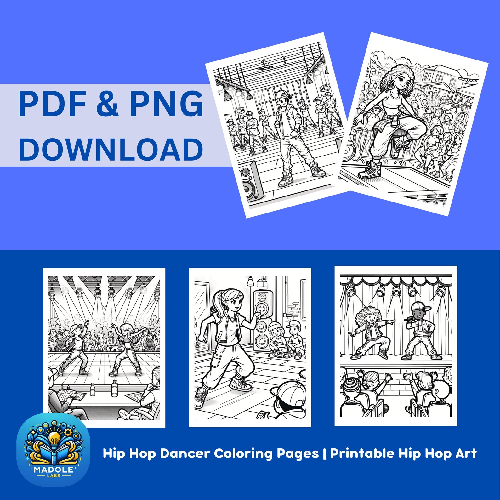 Hip Hop Coloring Pages - 10 Printable Dance Coloring Sheets for Kids ...