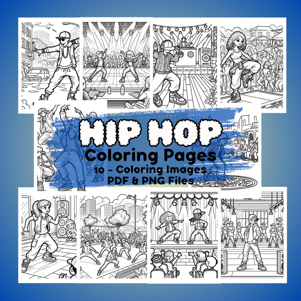 Hip Hop Coloring Pages - 10 Printable Dance Coloring Sheets for Kids ...