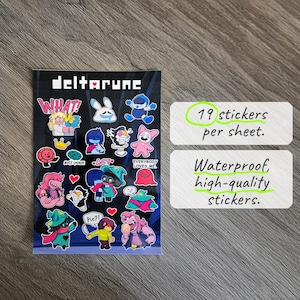 Deltarune Sticker Sheet – Cute Vinyl Game Stickers, Ralsei Kris Susie ...