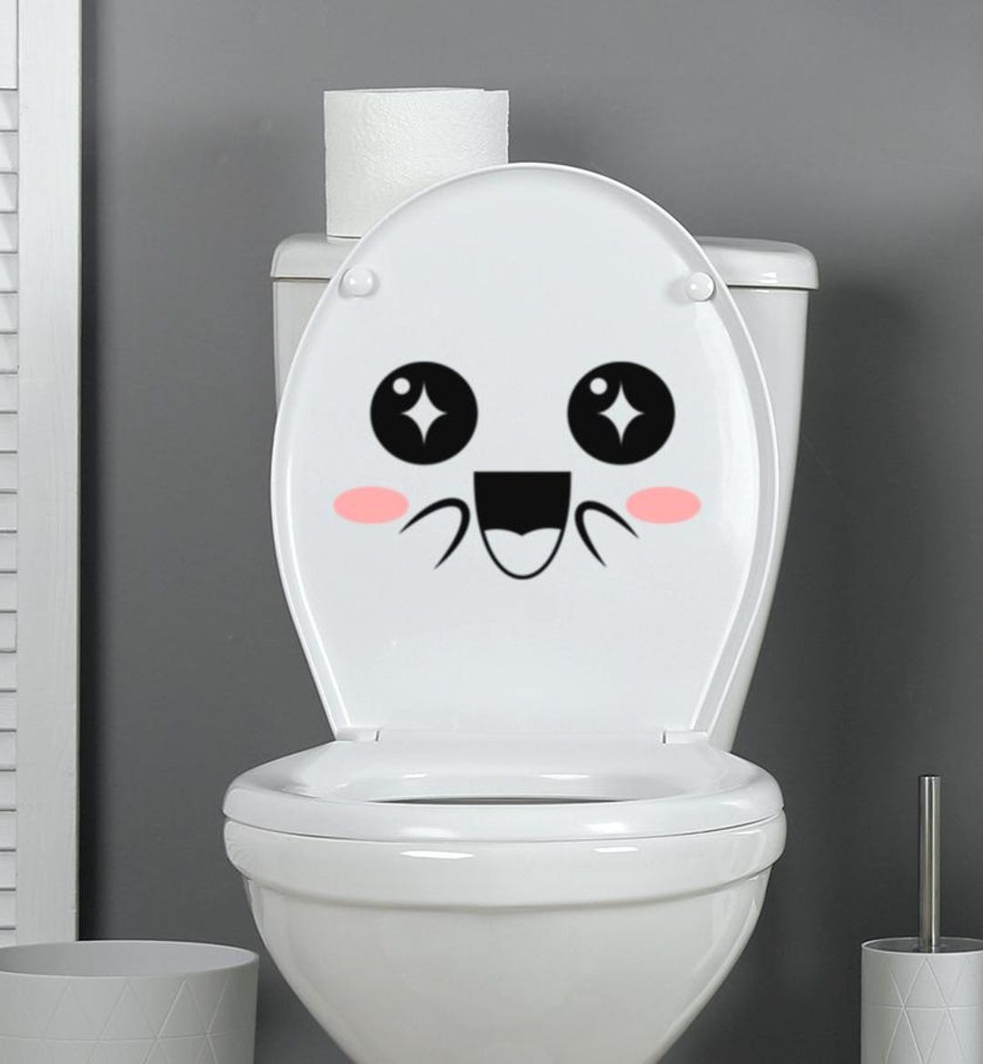 Funny Toilet Decals: Kawaii Bathroom Decor - Etsy