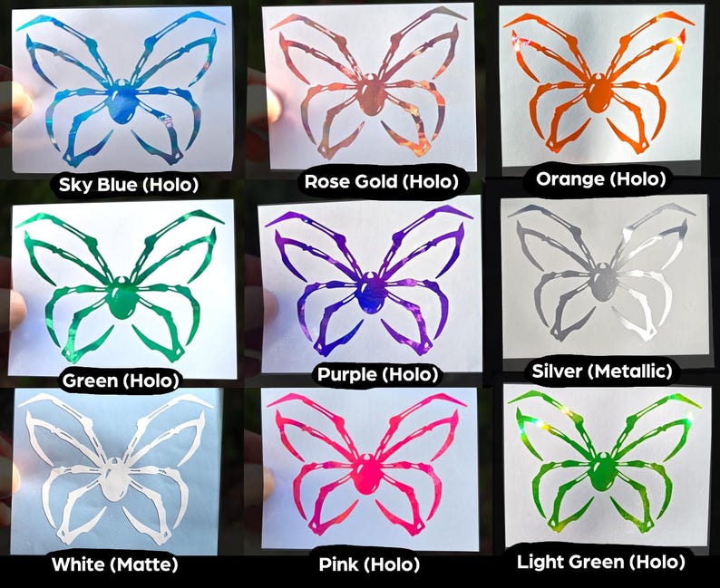 Gothic Butterfly Spider Car Decal: Edgy Vinyl Sticker, Halloween ...