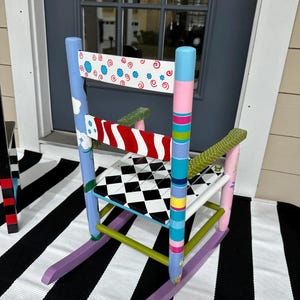 Whimsical Hand Painted Child's Rocking Chair, One of a Kind! - Etsy