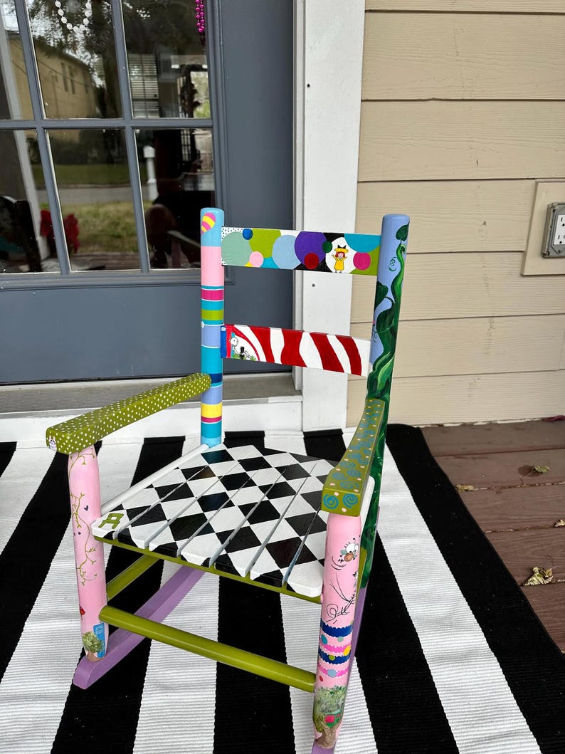 Whimsical Hand Painted Child's Rocking Chair, One of a Kind! - Etsy