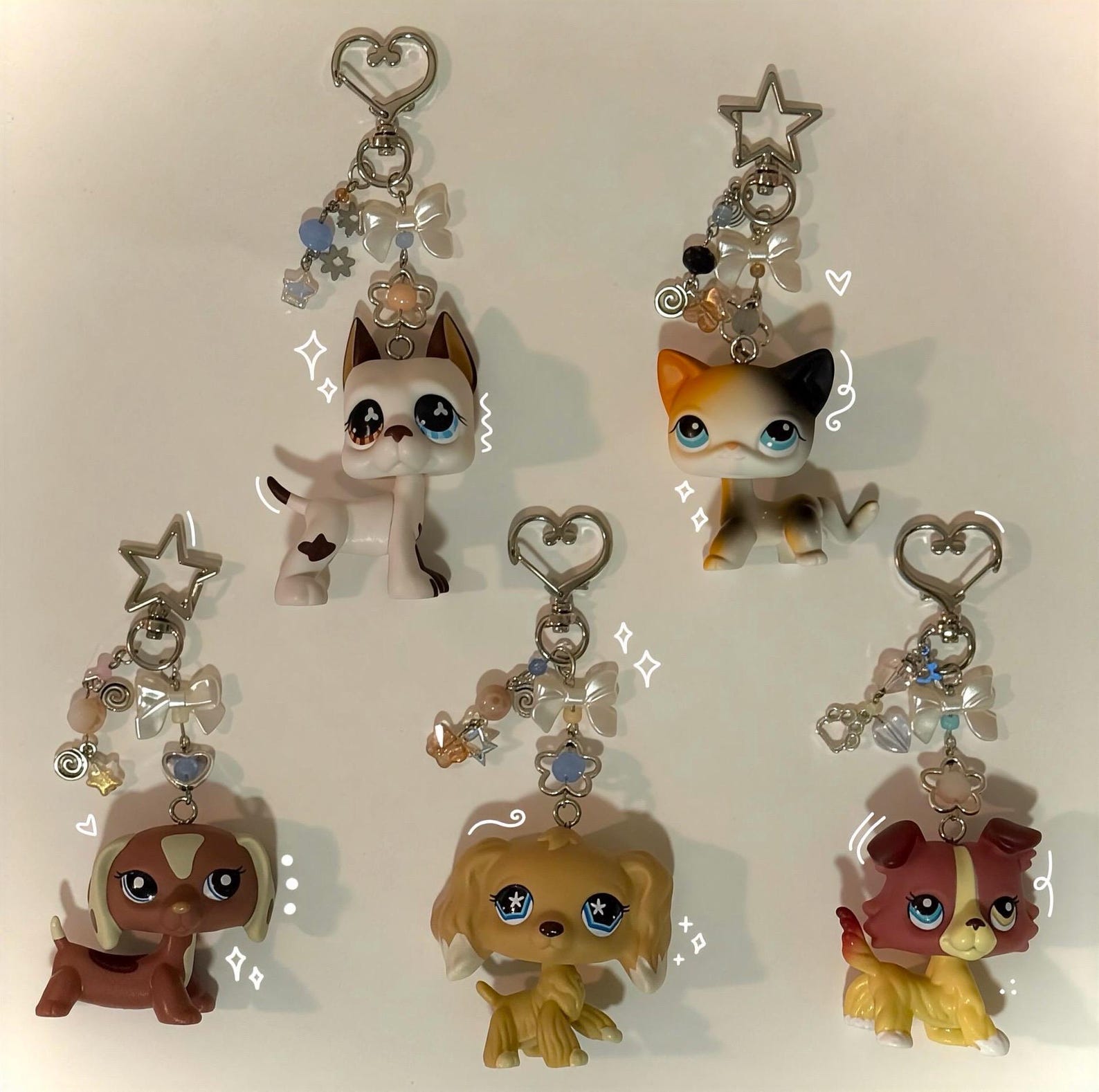 Littlest Pet Shop Beaded Star Heart Keychain Accessory Main 5 LPS - Etsy