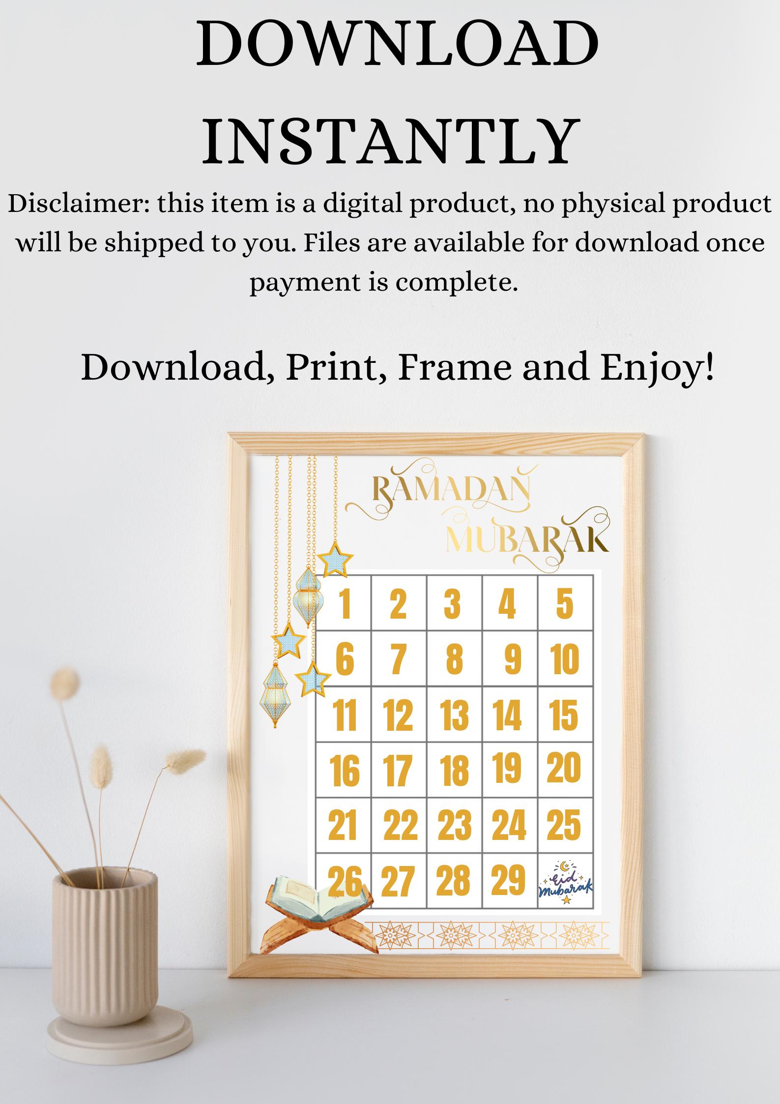 Ramadan Calendar, Ramadan Countdown, Eid Countdown, Eid Calendar ...