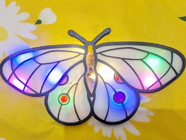 Apollo Butterfly Stained Glass Night Light Butterfly Stained Glass ...