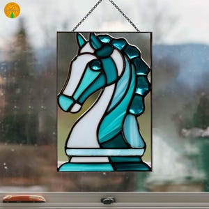 PB218 Chess Knight Stained Glass Christmas Gifts Boss Gift for Coworker ...