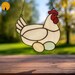 BB13 Chicken Stained Glass Pattern Hen and Eggs Suncatcher Design DIY ...