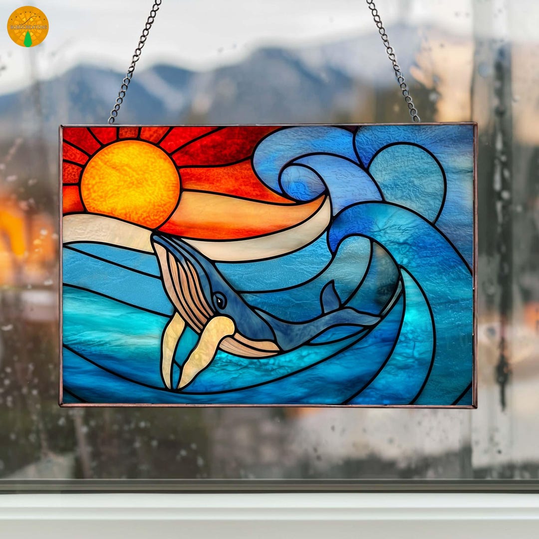 Stained Glass PB15 Whale Stained Glass Pattern| Svg, Jpg, Pdf Download ...