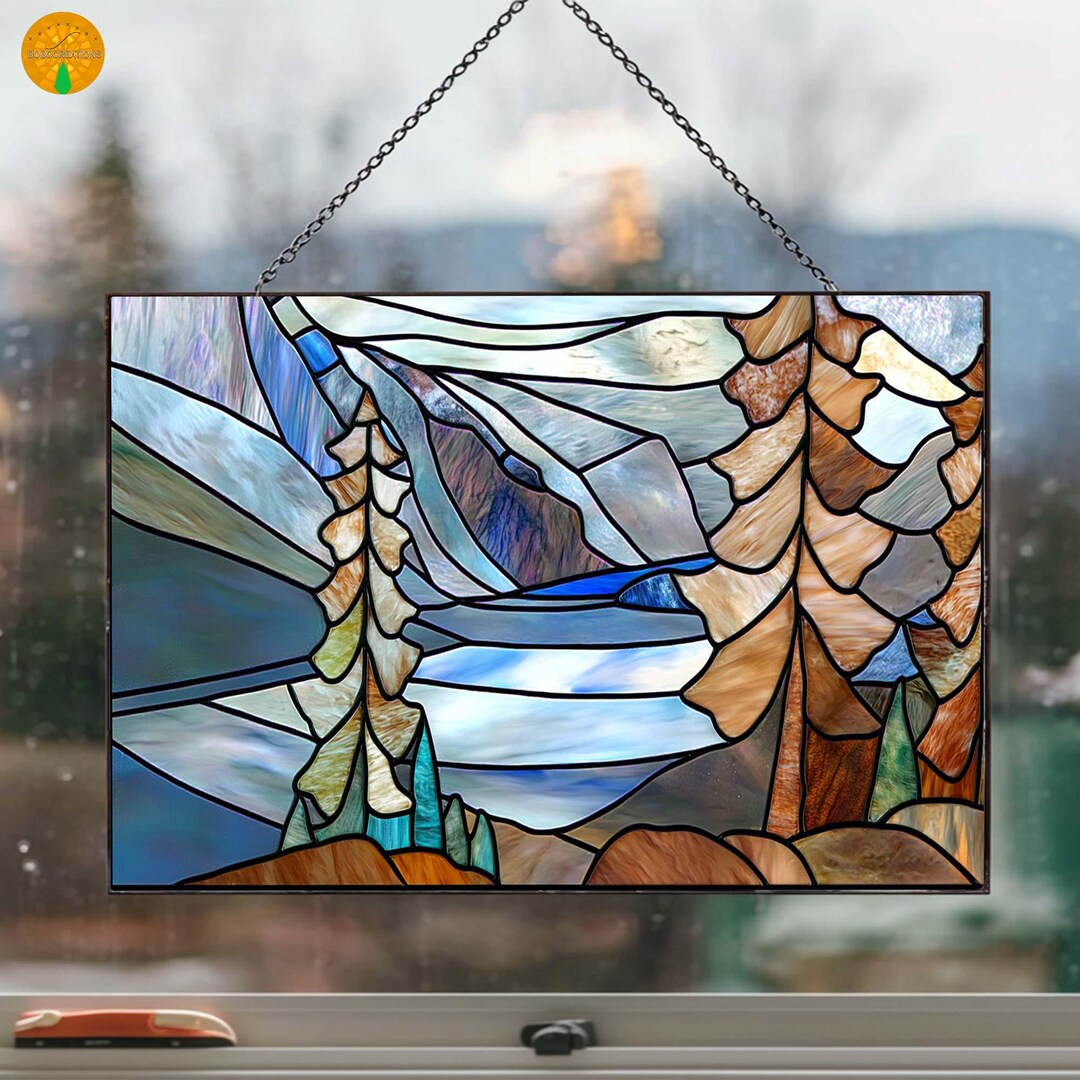 Stained Glass Banff National Park – Alberta Landscapedigital File | Svg ...