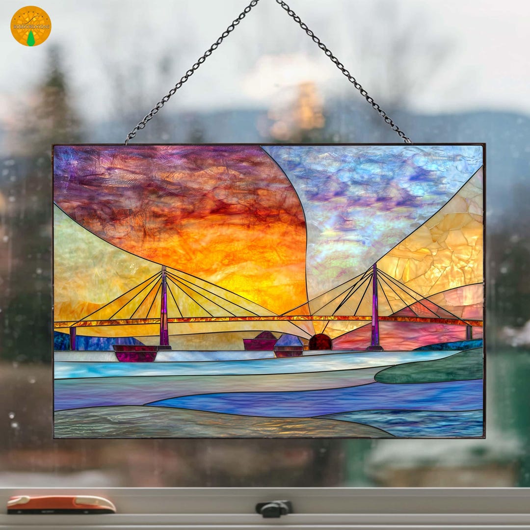 Stained Glass C17 Savannah River Landscape Digital File | Svg, Jpg, Pdf ...