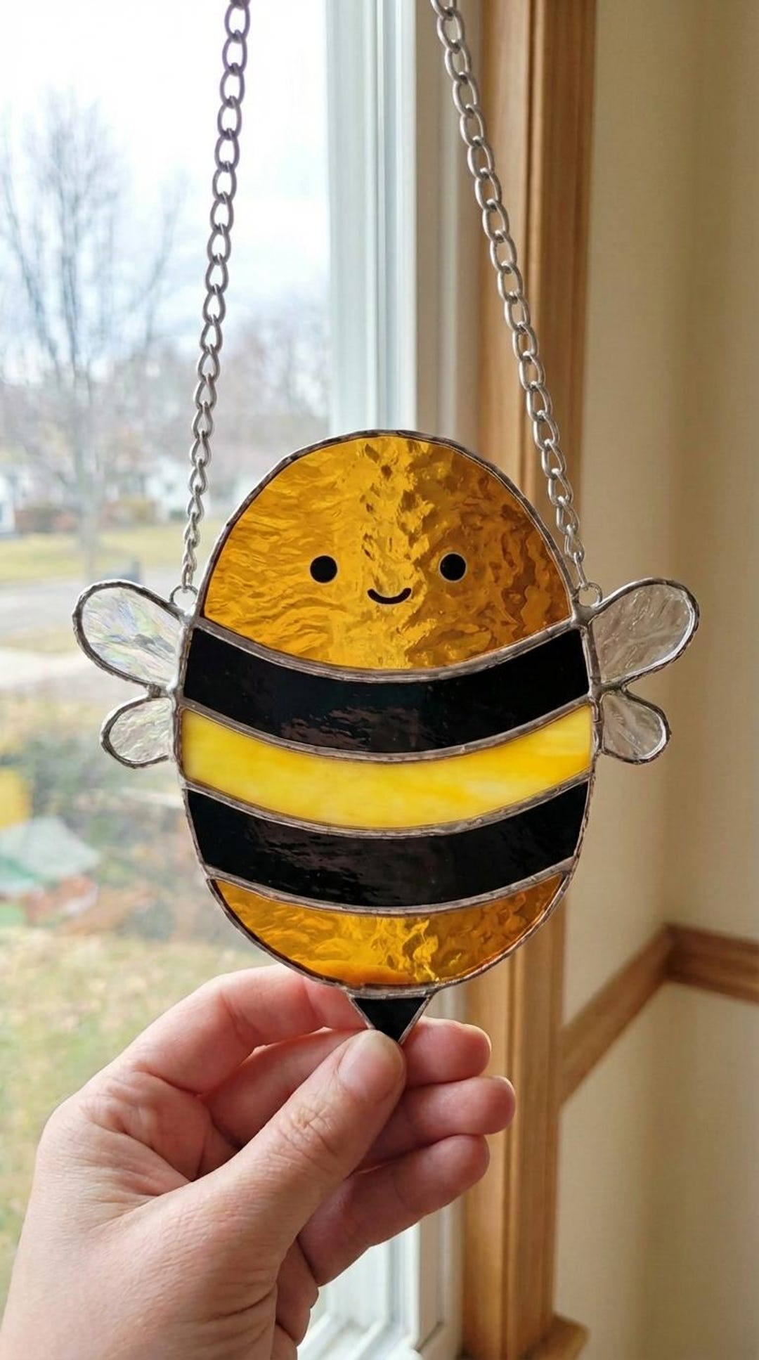 PB411 Stained Glass Bee Suncatcher Suncatcher Funny Animal With Window ...