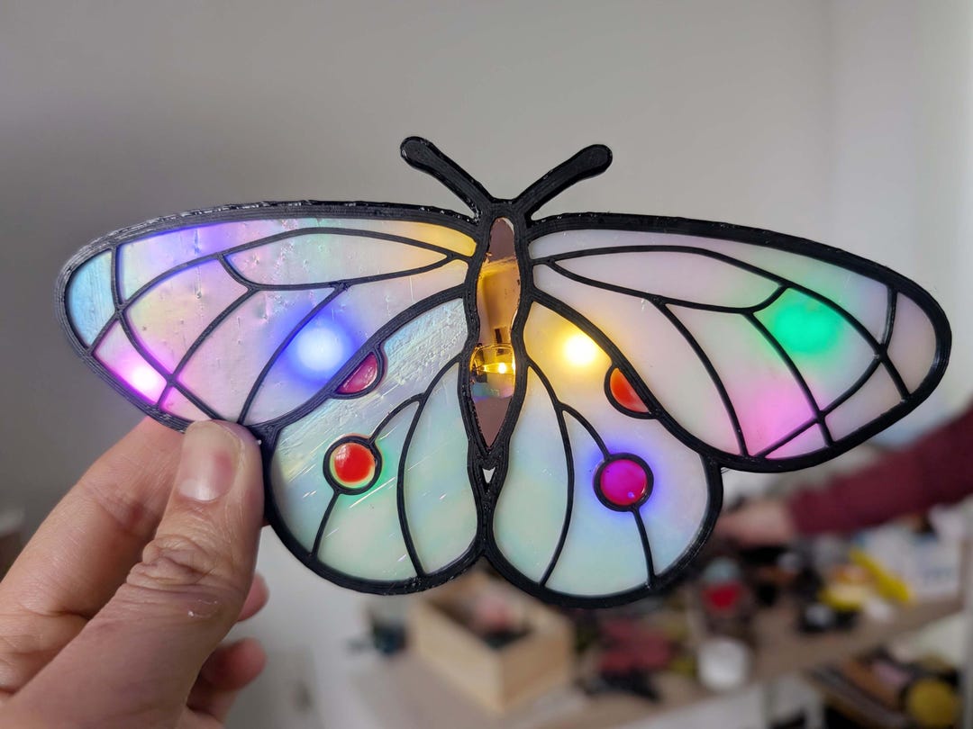 Apollo Butterfly Stained Glass Night Light Butterfly Stained Glass ...