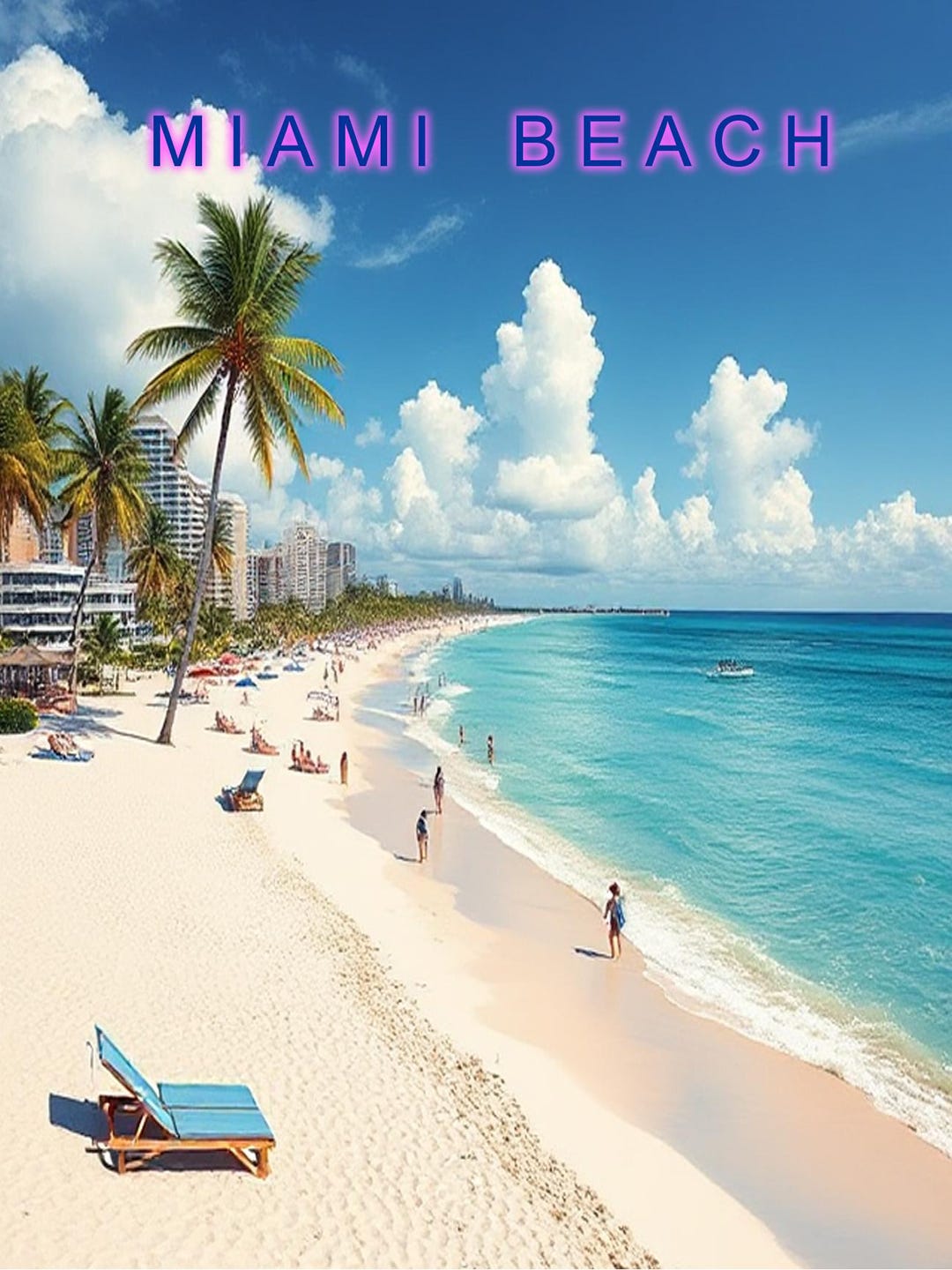 Miami Beach Poster Travel Tropical Miami - Etsy