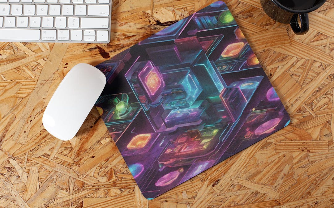 Holographic Mouse Pad, Futuristic Gaming Mouse Pad, Neon Cyber Design ...