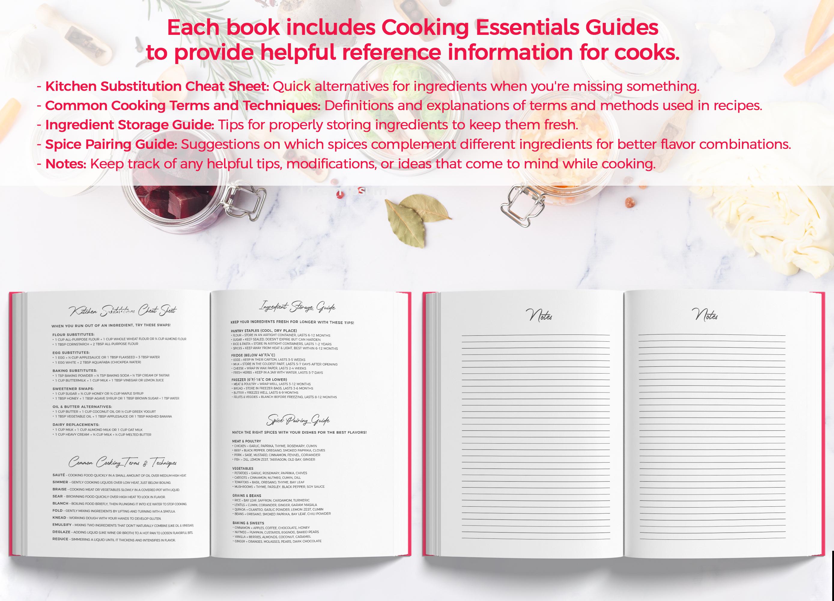Customizable Recipe Book. 140 Recipes! A Personalized Recipe Journal ...