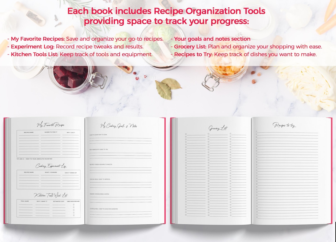 Customizable Recipe Book. 140 Recipes! A Personalized Recipe Journal ...