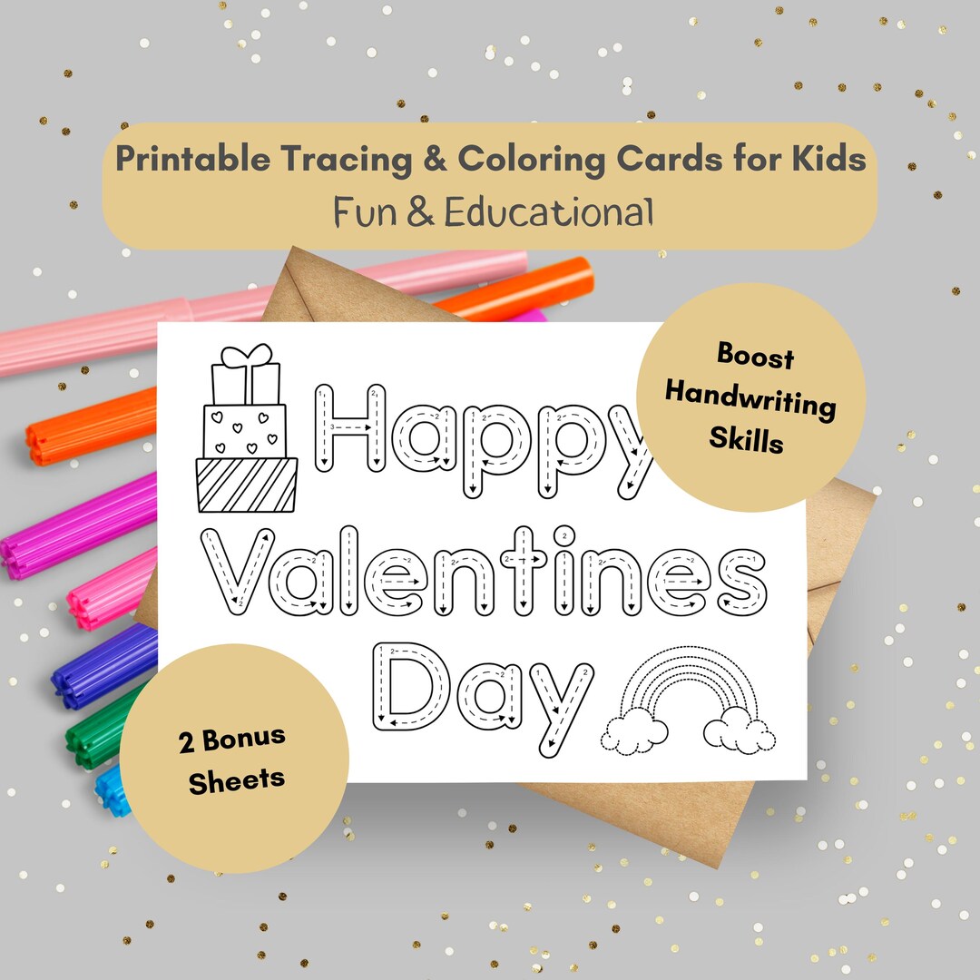 Valentine's Day Alphabet Tracing & Letter Practice, Handwriting ...