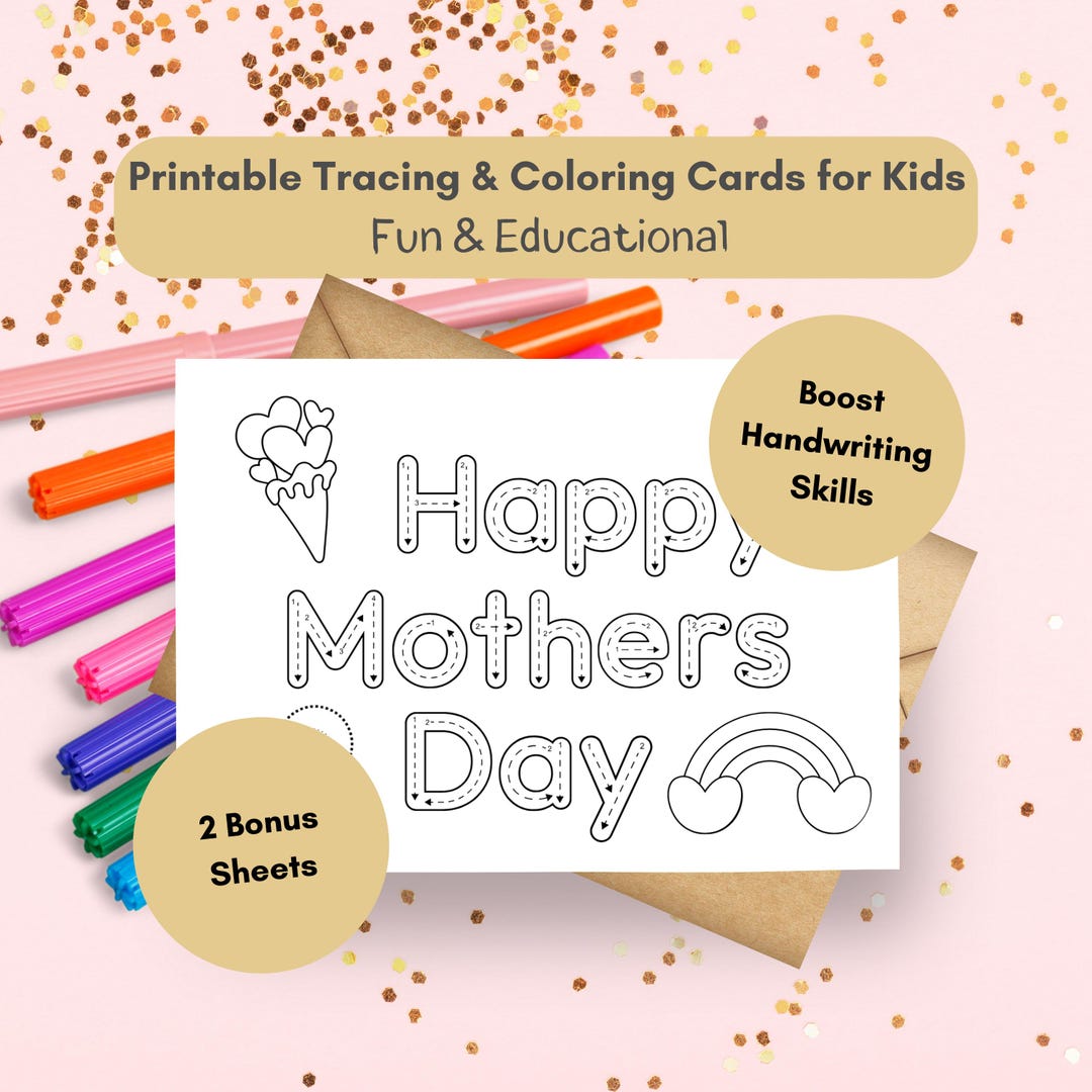Happy Mother's Day Printable, Preschool Letter Practice, Handwriting ...